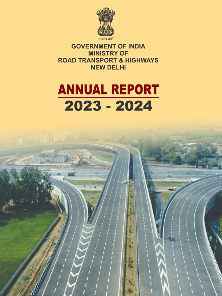 MoRTH Annual Report - 2023-24 | PDF | Road Infrastructure | Transport