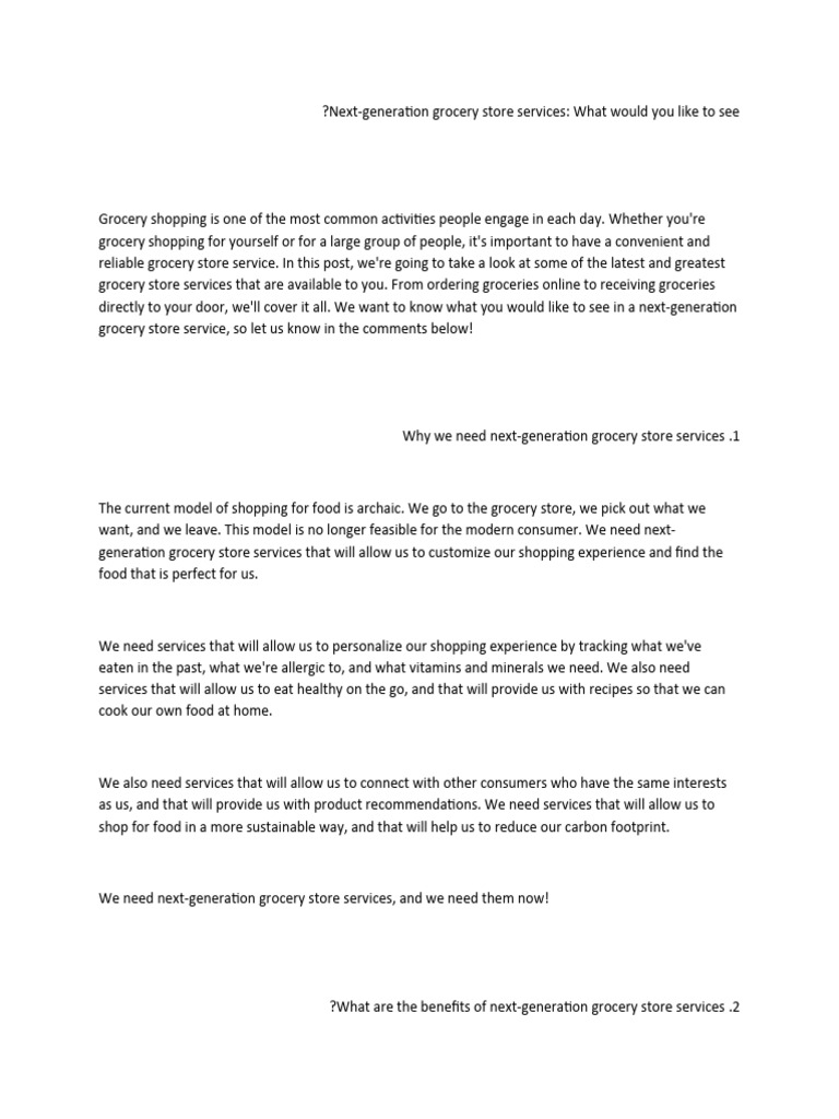 The Service We Going To Se | PDF | Grocery Store | Point Of Sale