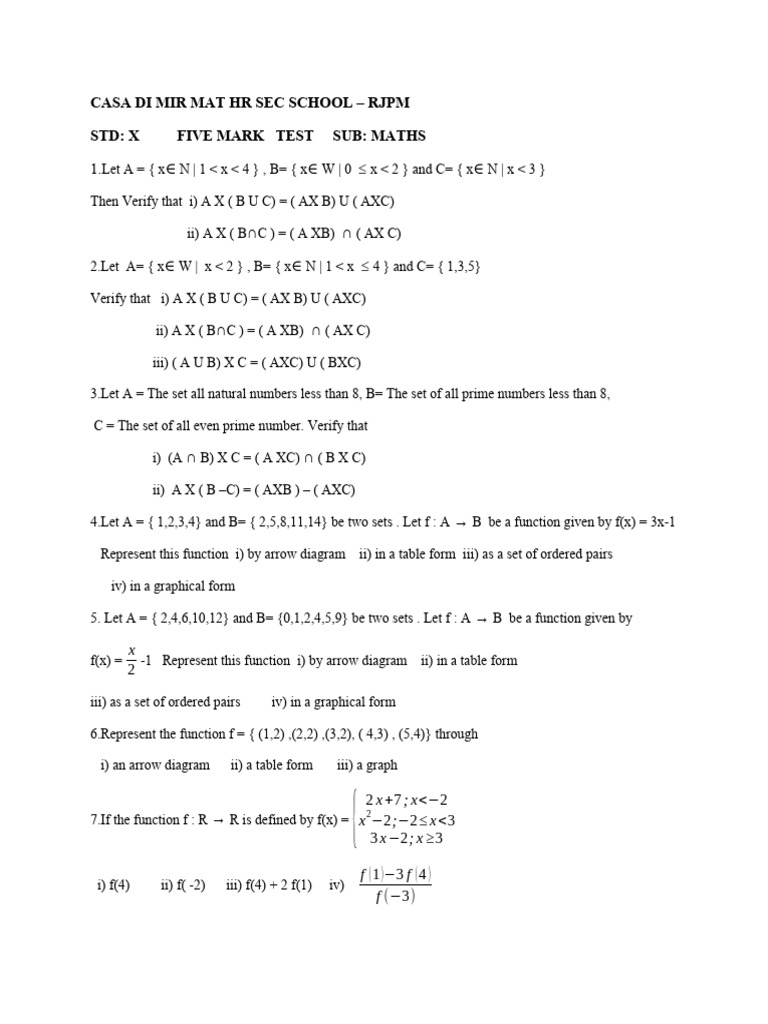 X Maths Imp 5 Marks | PDF