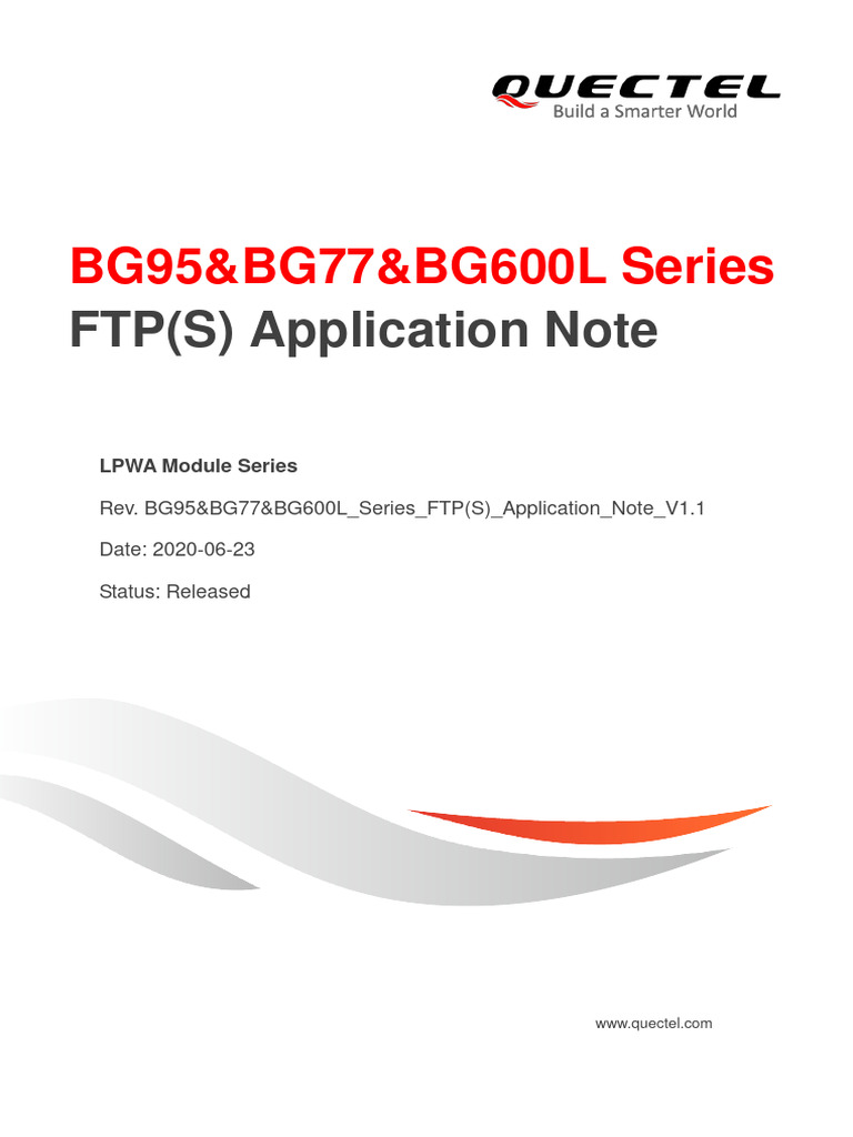 Quectel BG95&BG77&BG600L Series FTP (S) Application Note V1.1 | PDF | File Transfer Protocol ...