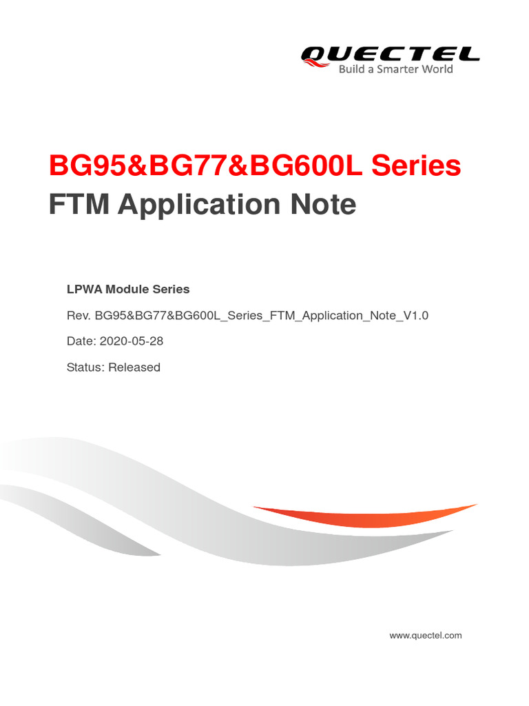 Quectel BG95&BG77&BG600L Series FTM Application Note V1.0 | PDF | Lte (Telecommunication ...