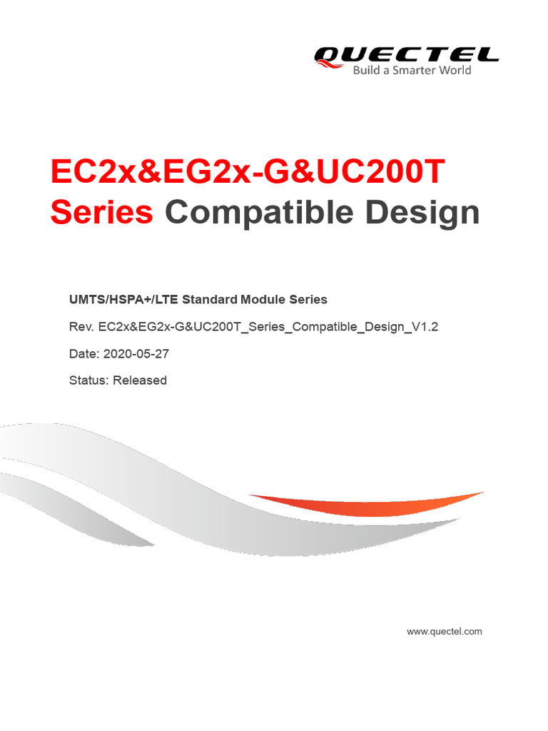 Quectel EC2x&EG2x-G&UC200T Series Compatible Design V1.2 | PDF | Lte (Telecommunication) | Computing