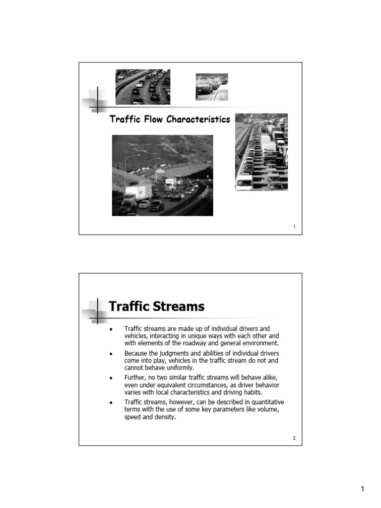 Traffic Flow Characteristics | PDF | Traffic | Speed
