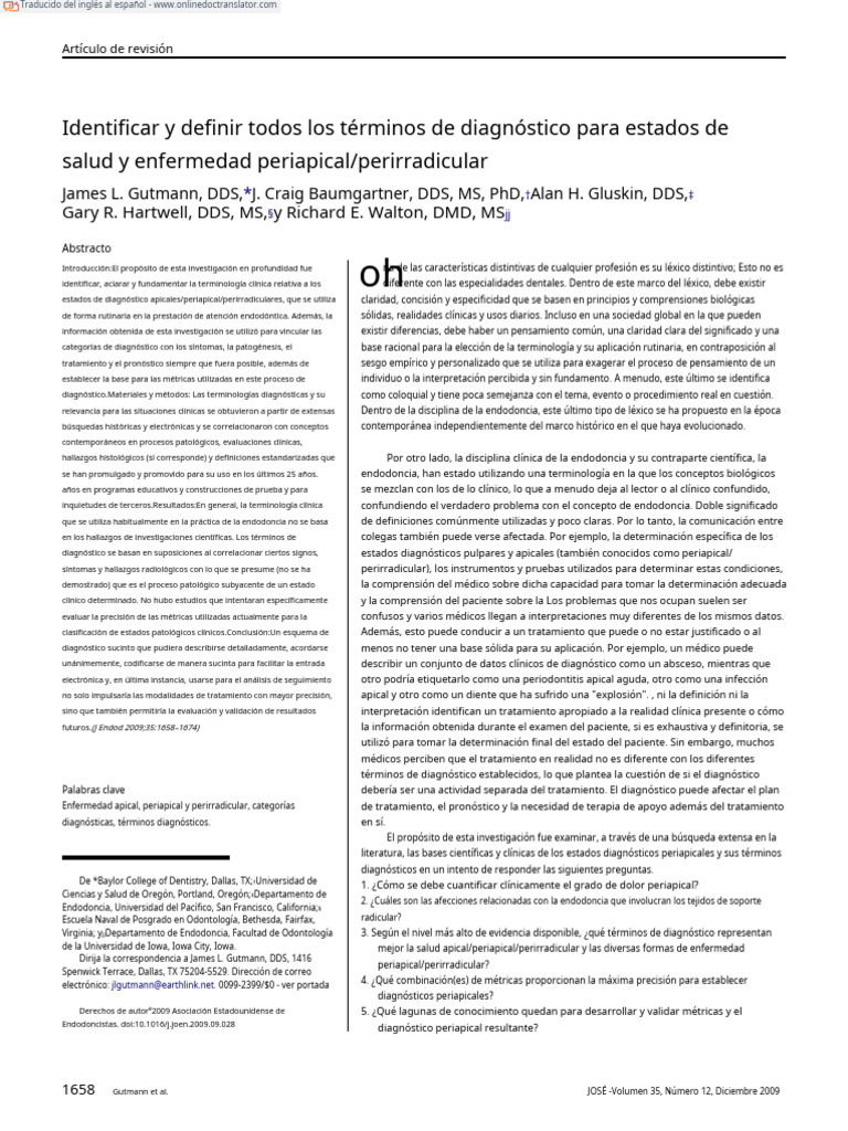 identify and define all dx terms for periapicalperiradicular health and ...