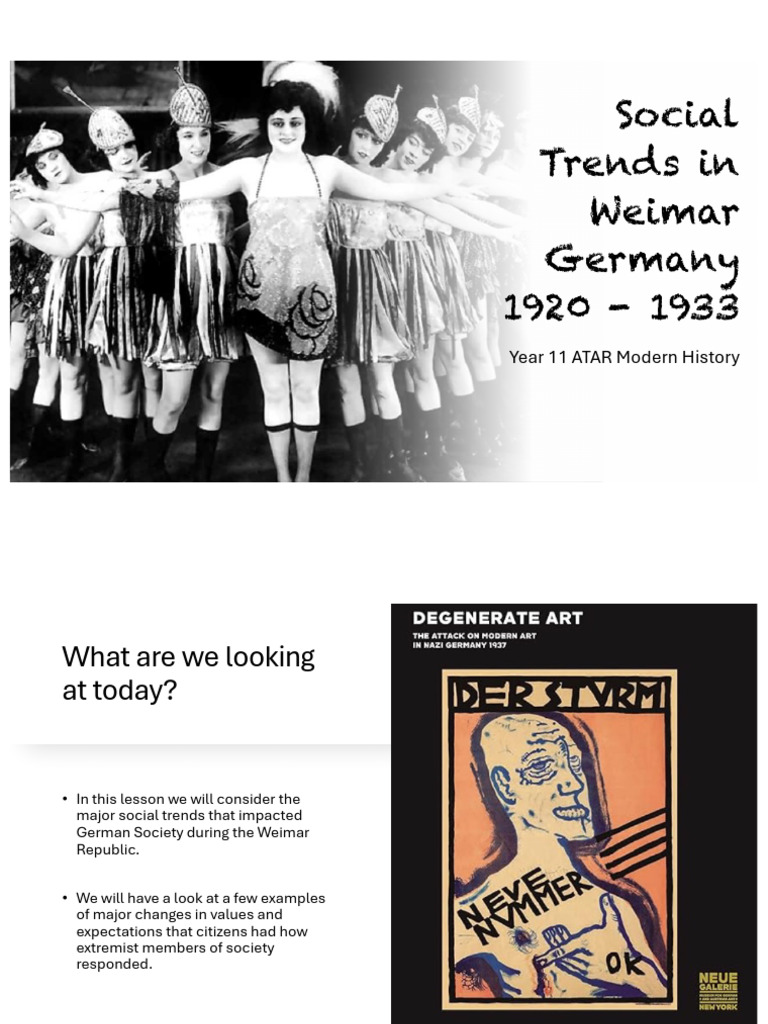 Social Trends in Weimar Germany 1920 - 1933 | PDF | Weimar Republic ...