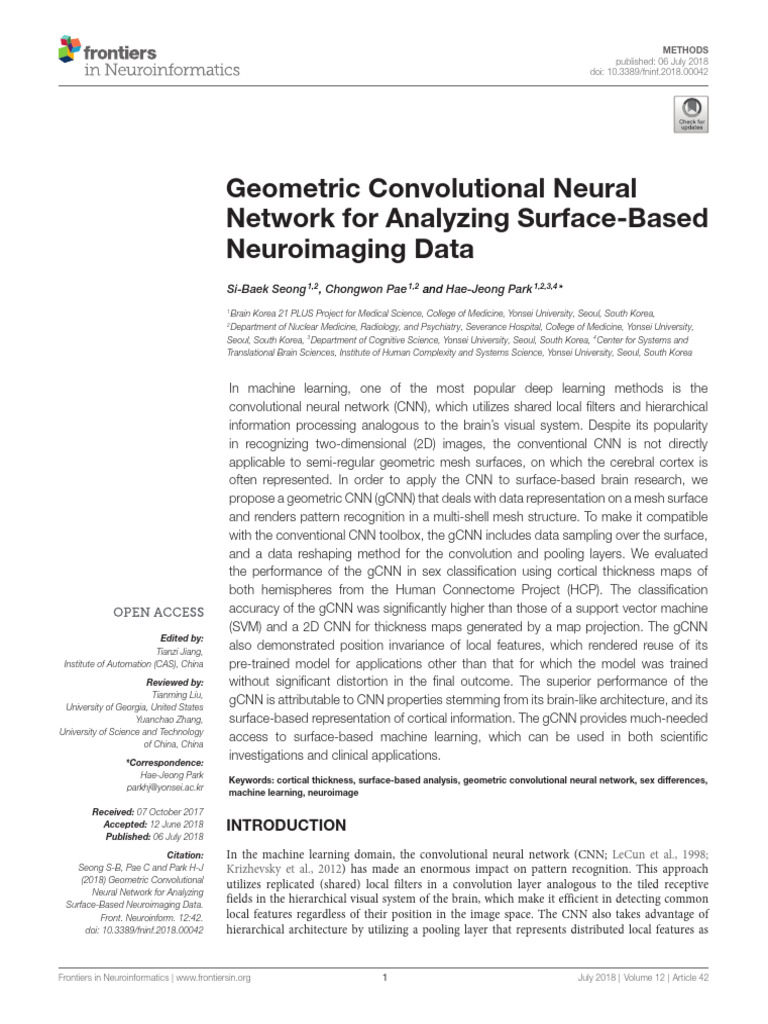 Geometric Convolutional Neural Network For Analyzi | PDF | Support Vector Machine | Artificial ...
