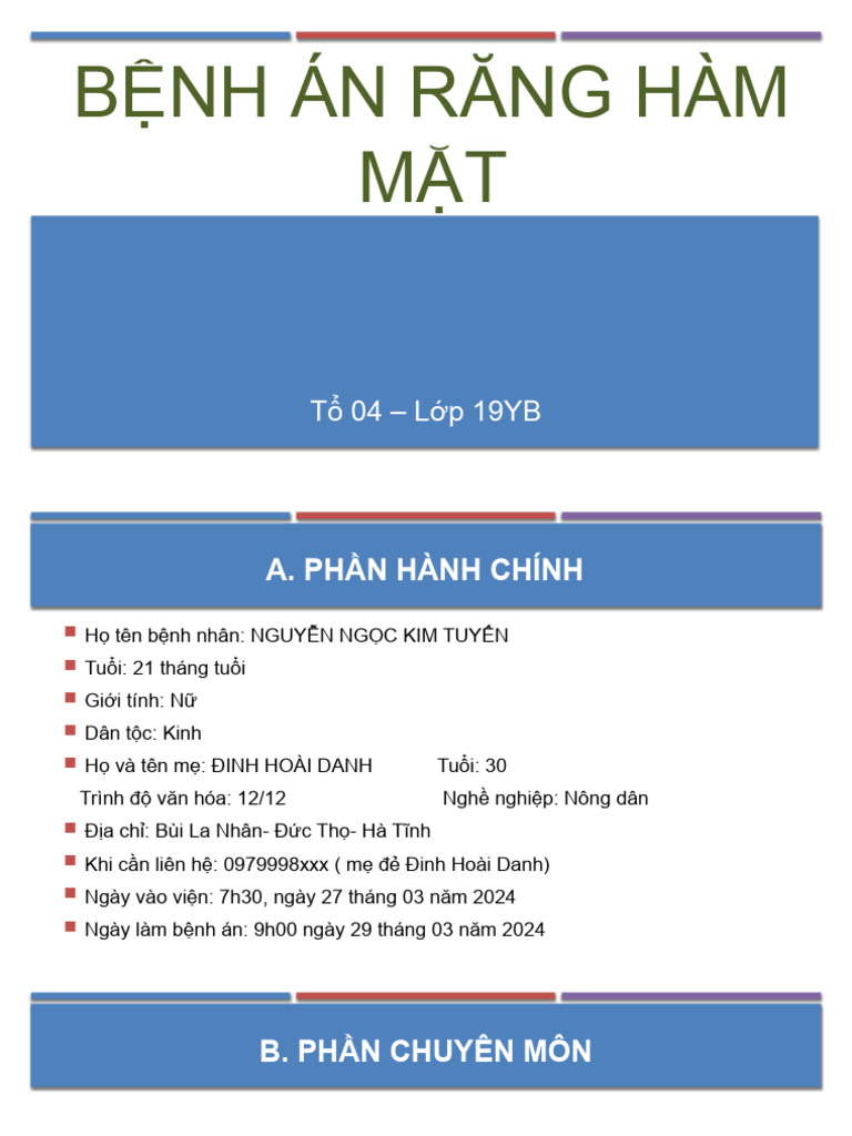 BA hậu phẫu RHM-KHV | PDF