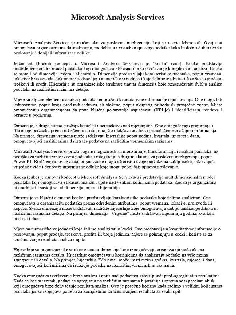 Microsoft Analysis Services | PDF