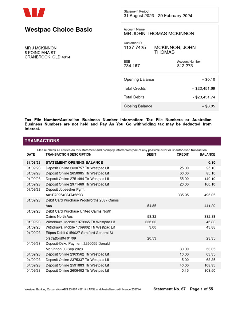E Statement | PDF | Debit Card | Deposit Account