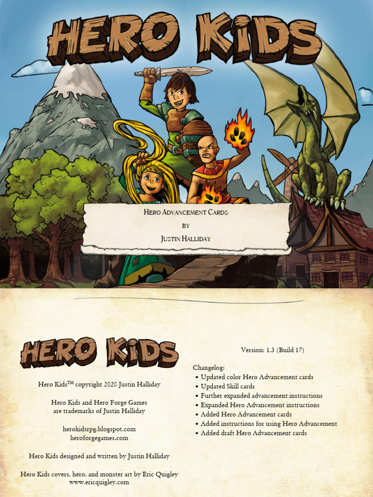 Hero Kids - Fantasy Expansion - Hero Advancement Cards | PDF | Tabletop ...