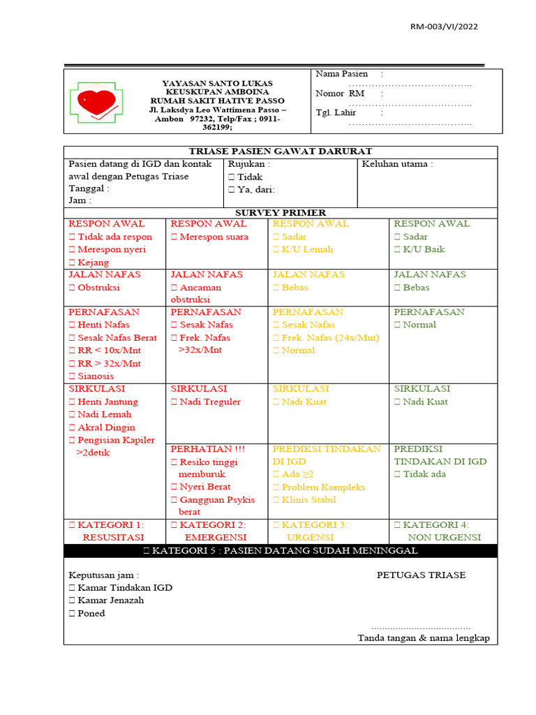 AKP 1.1 Form Triase | PDF