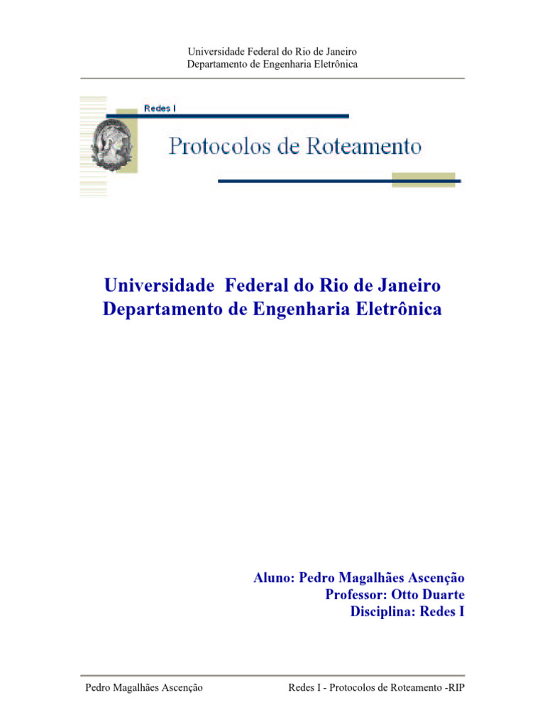 Protocolo RIP | PDF | Roteador (informática) | Roteamento