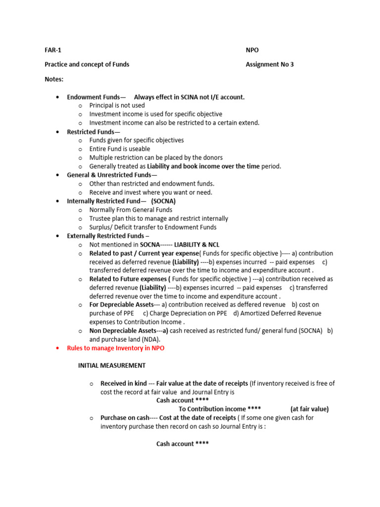 NPO Assignment - 3 Funds EXAMPLE S | PDF | Expense | Debits And Credits
