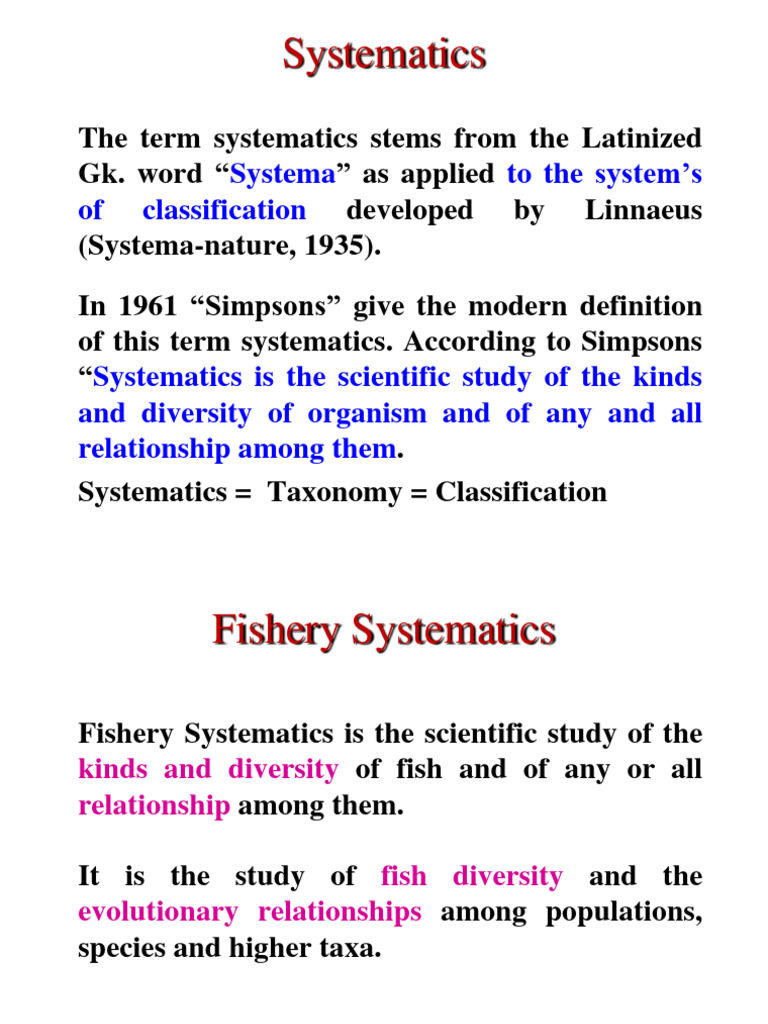 Introduction of Systematics | PDF | Taxonomy (Biology) | Species