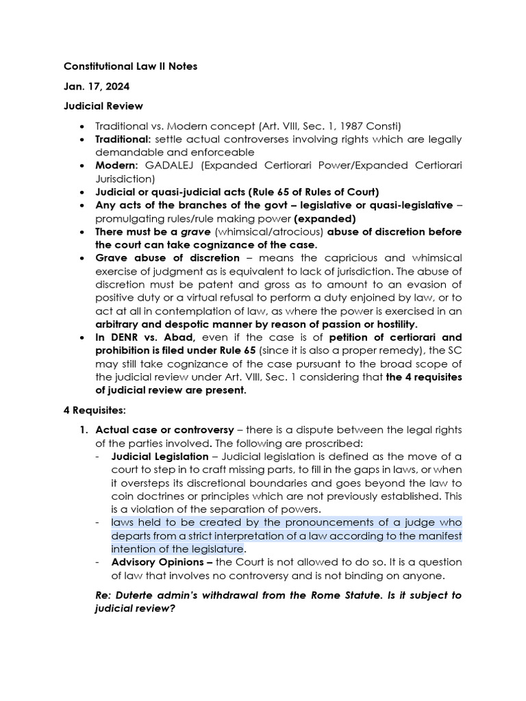 Constitutional Law II Notes | PDF | Search And Seizure | Standing (Law)