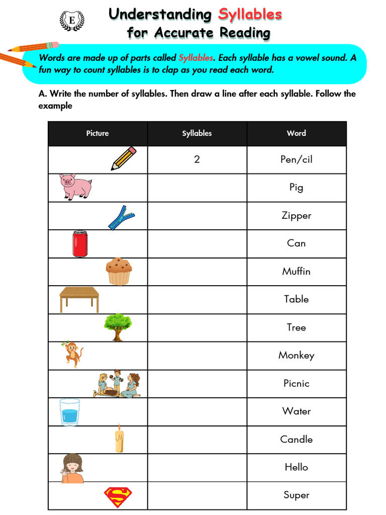 Syllable Counting Activity Guide | PDF