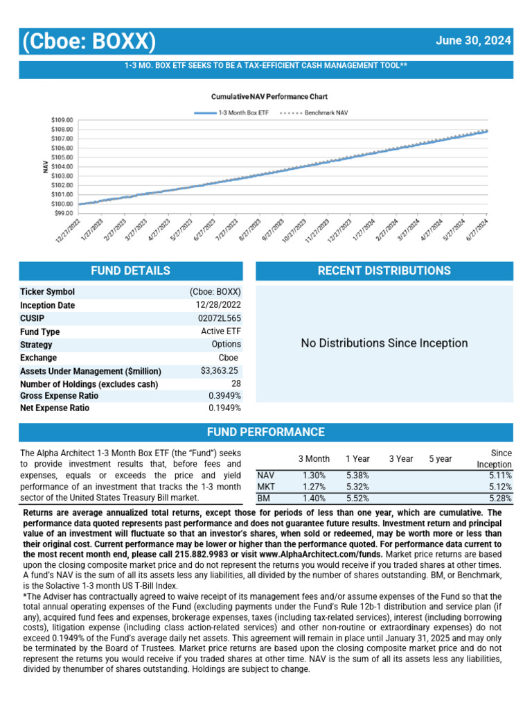BOXX Factsheet | PDF | Option (Finance) | Investment Fund