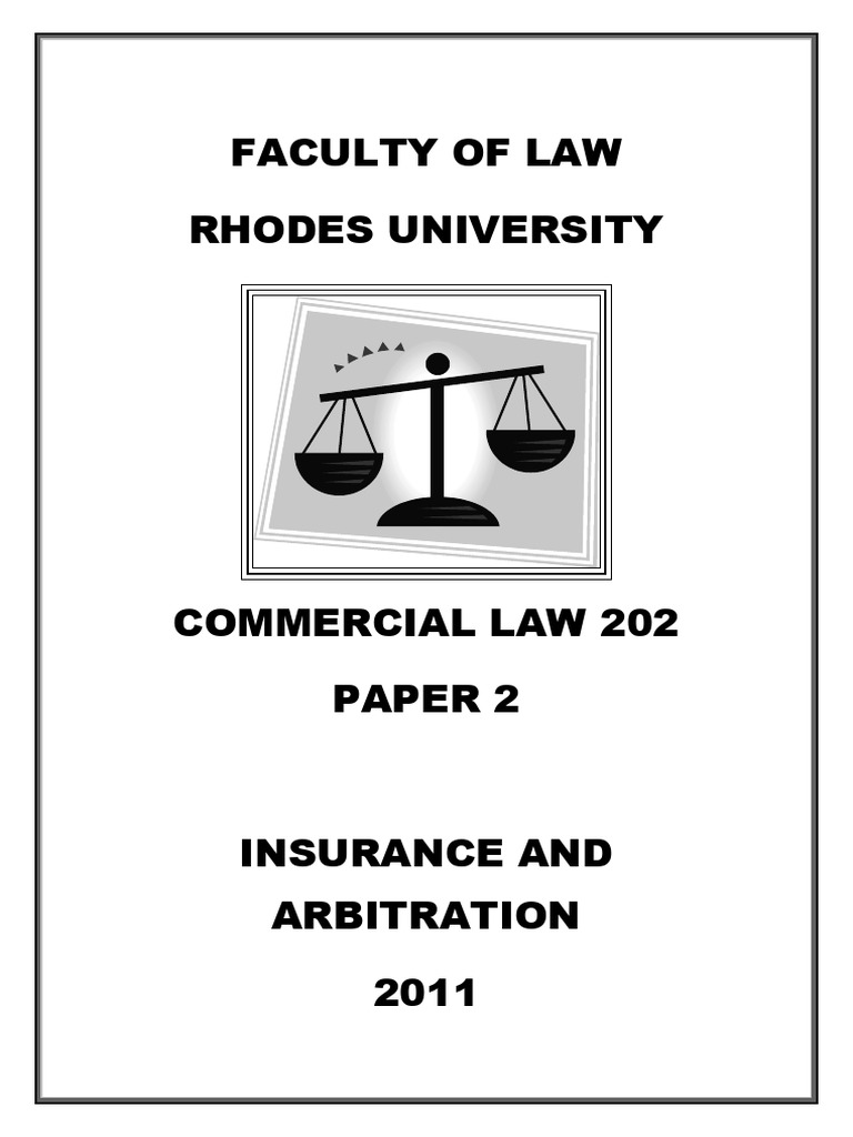 Commercial Law 202 Paper 2 | PDF | Insurance | Arbitration