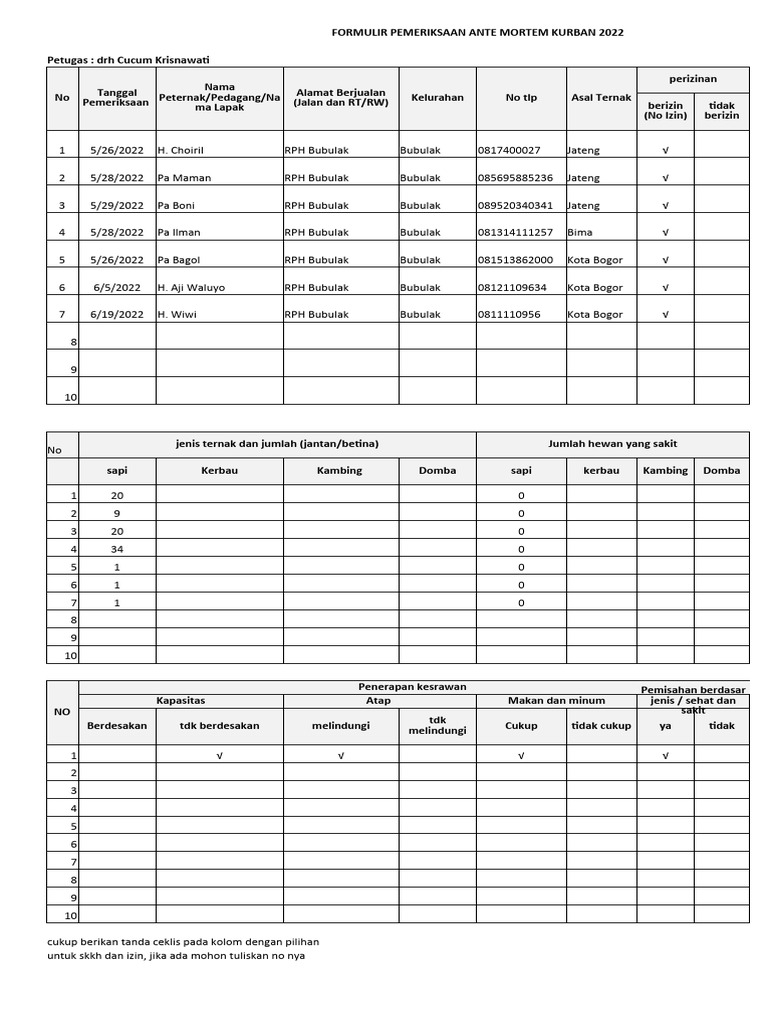 Form Ampm Qurban 2 | PDF
