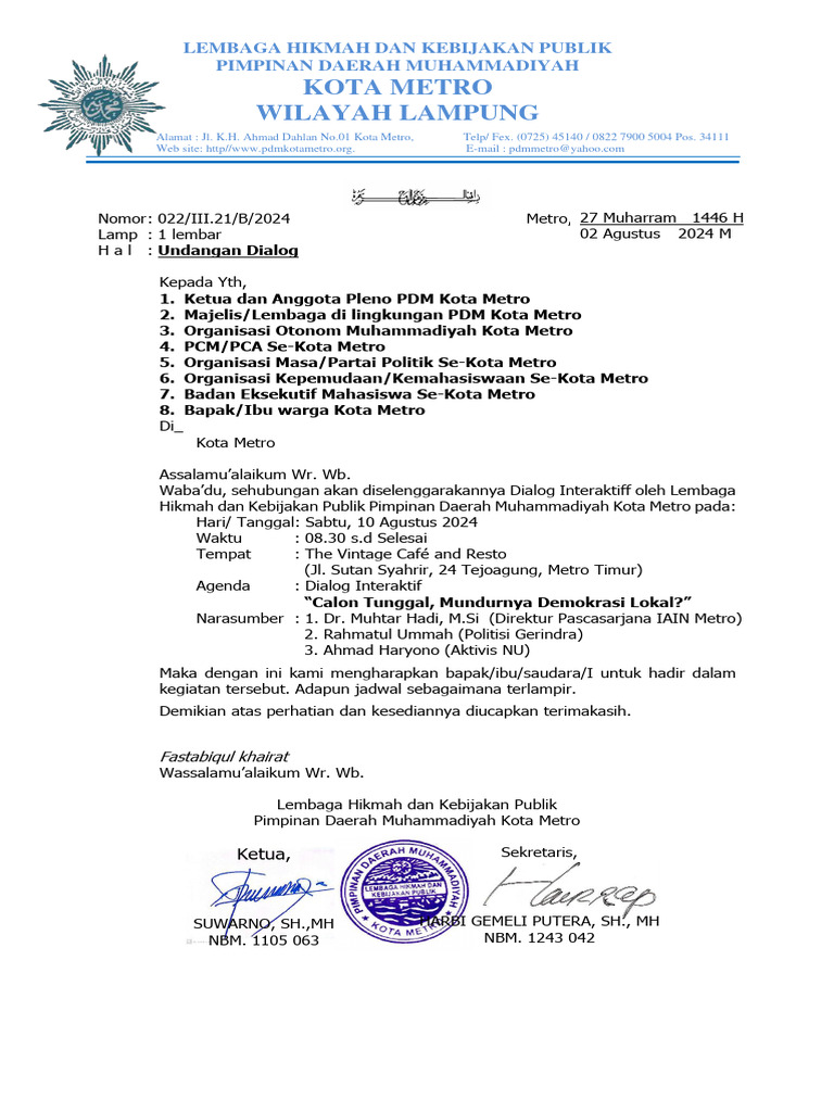 Undangan Dialog | PDF