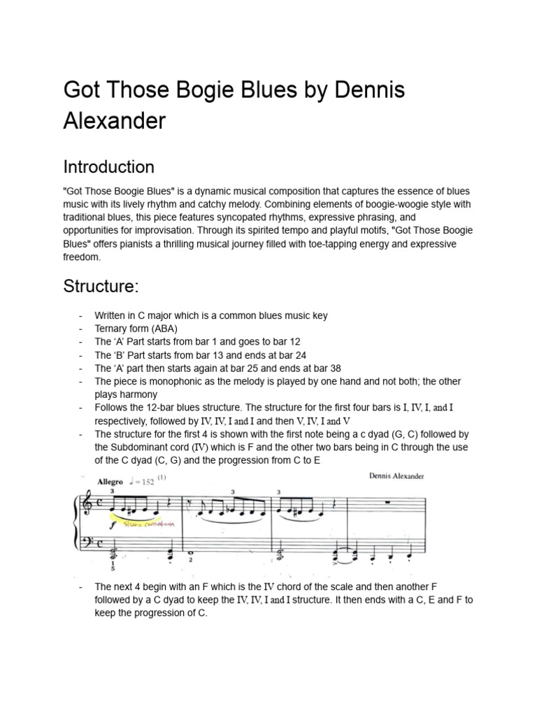 Got Those Bogie Blues by Dennis Alexander | PDF | Tempo | Chord (Music)
