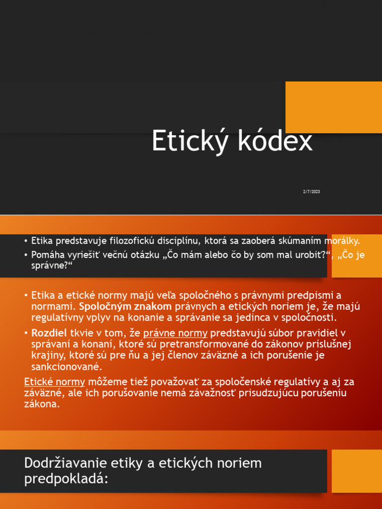 Etický Kódex | PDF