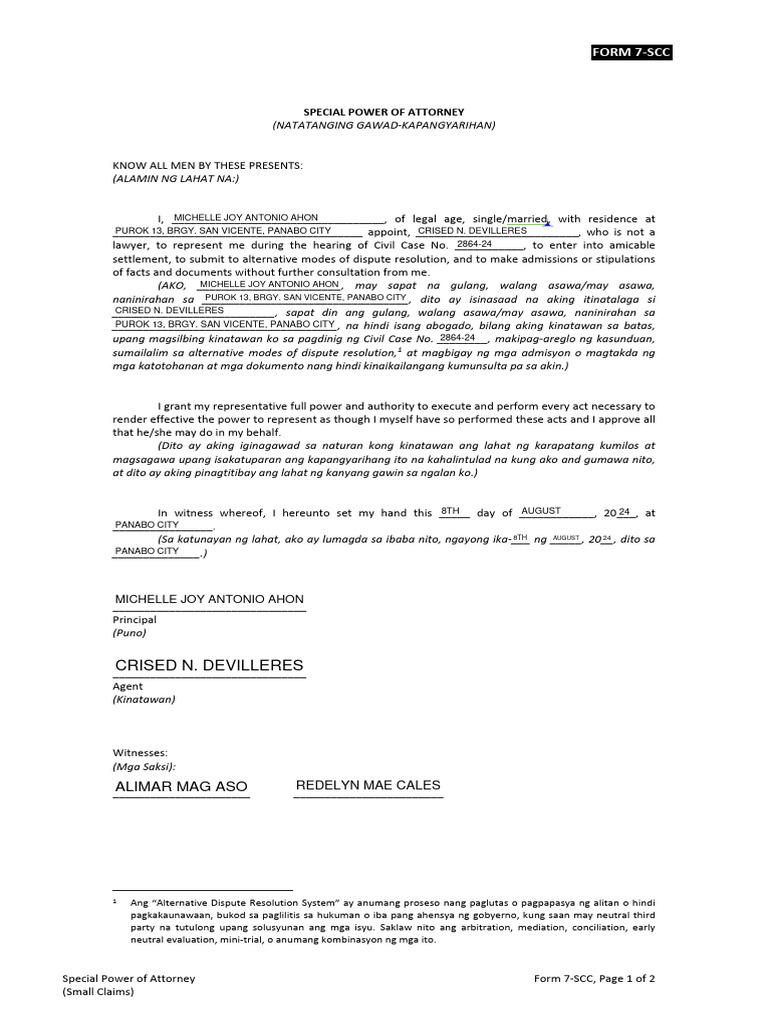 Form 07 SCC Spa | PDF