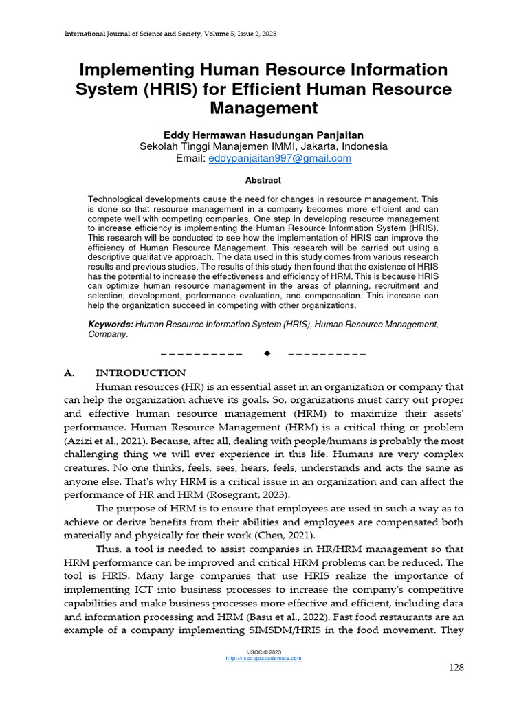 Recruiter Implementing Human Resource Information System HRI | PDF ...