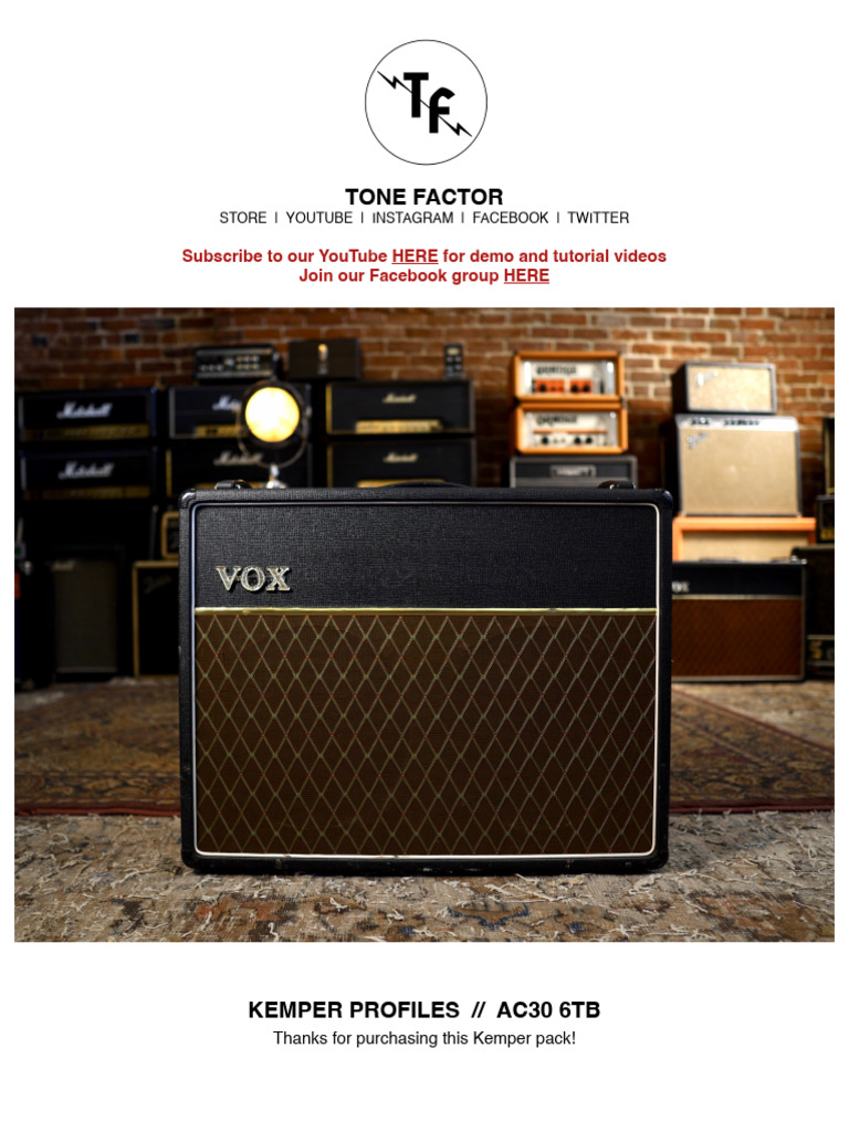 READ ME - Instructions - AC30 6TB Kemper Pack | PDF | Usb Flash Drive | Usb