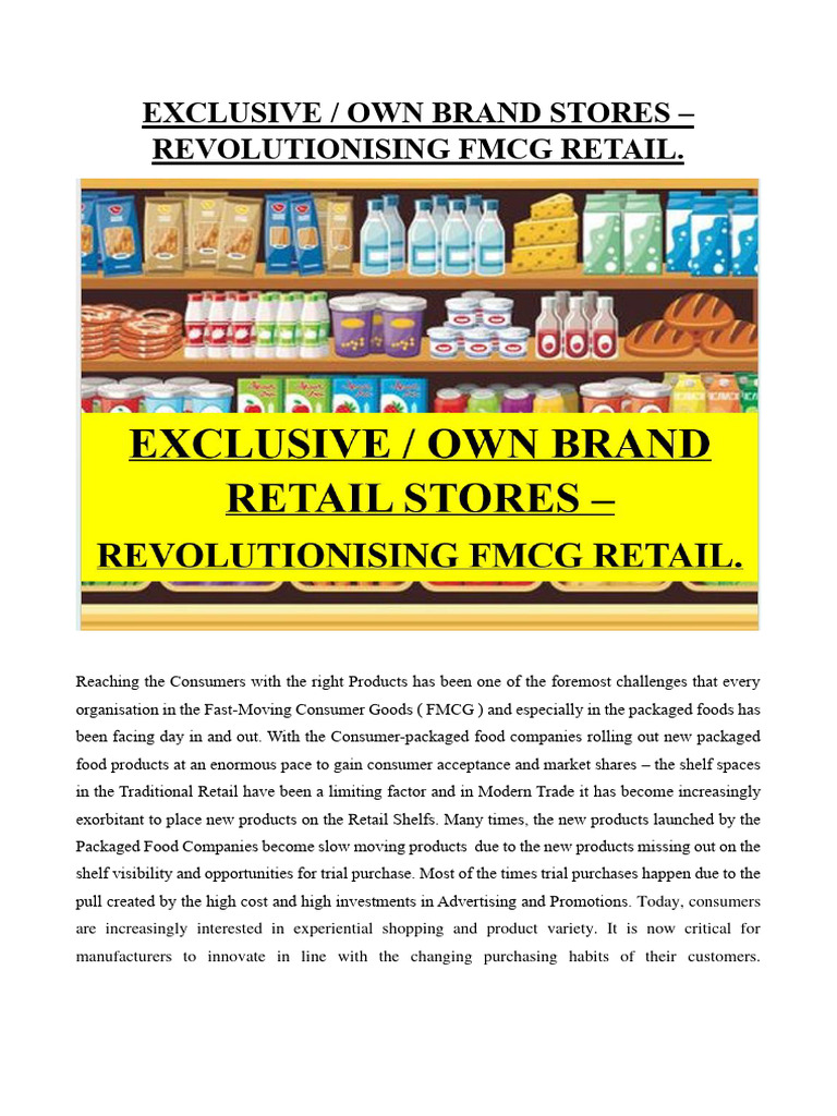 EXCLUSIVE BRAND STORES in FMCG | PDF | Franchising | Brand