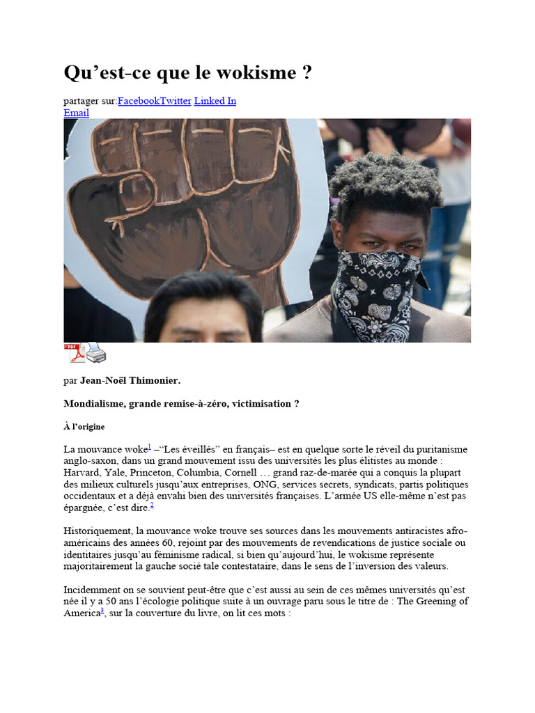 Comprendre le wokisme et ses enjeux | PDF | Wahhabisme | Sexe