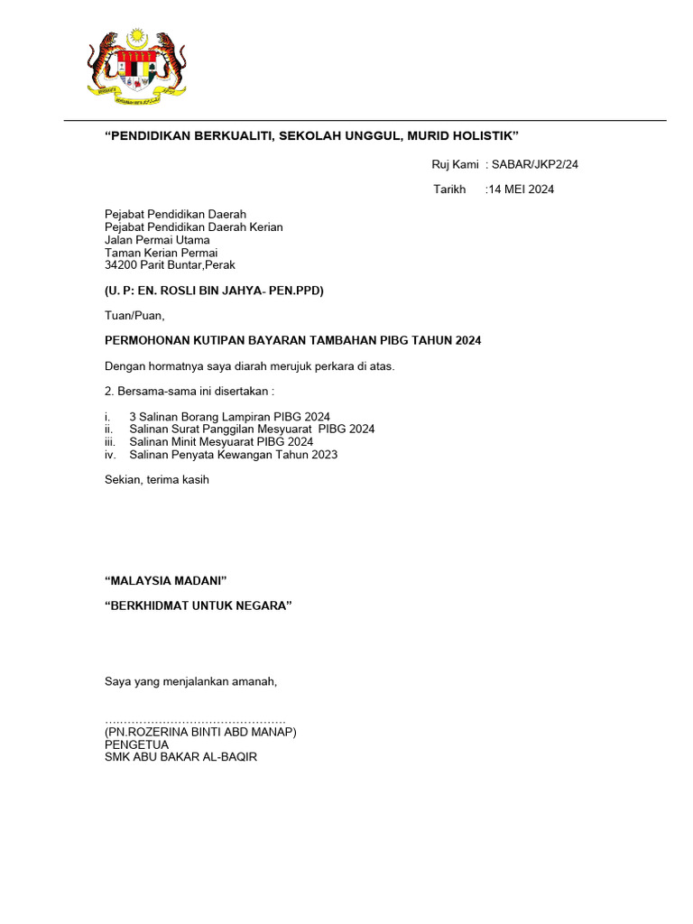 Surat Iringan Ke PPD | PDF