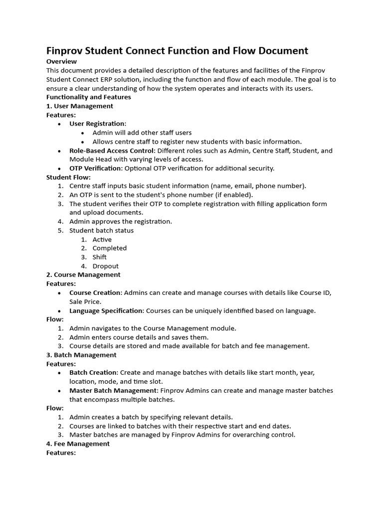 Finprov Student Connect Function and Flow Document 1.1 | PDF | Qr Code ...