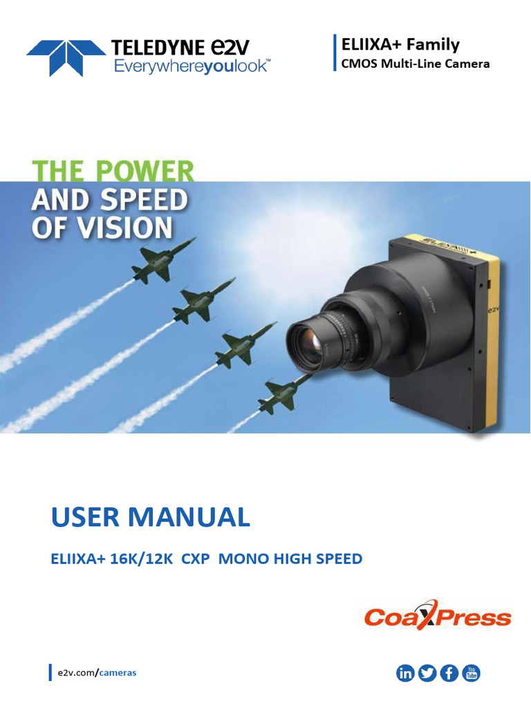 ELiiXA 16k12k Mono CoaXPress High Speed User Manual | PDF | Camera | Pixel