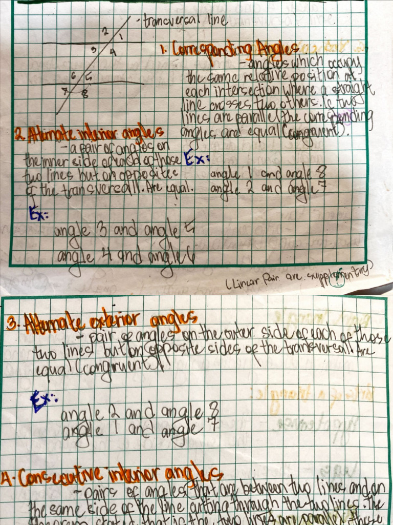 Types of Angles Notes | PDF