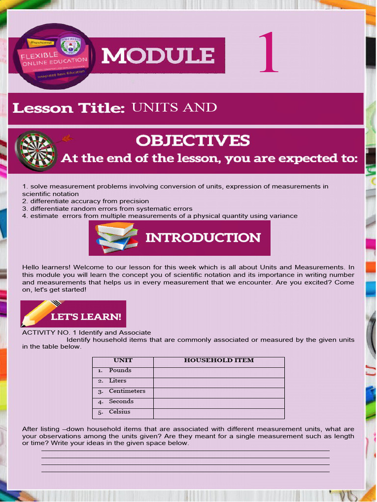 Module 1 - Units and Measurements | PDF | Accuracy And Precision | Observational Error