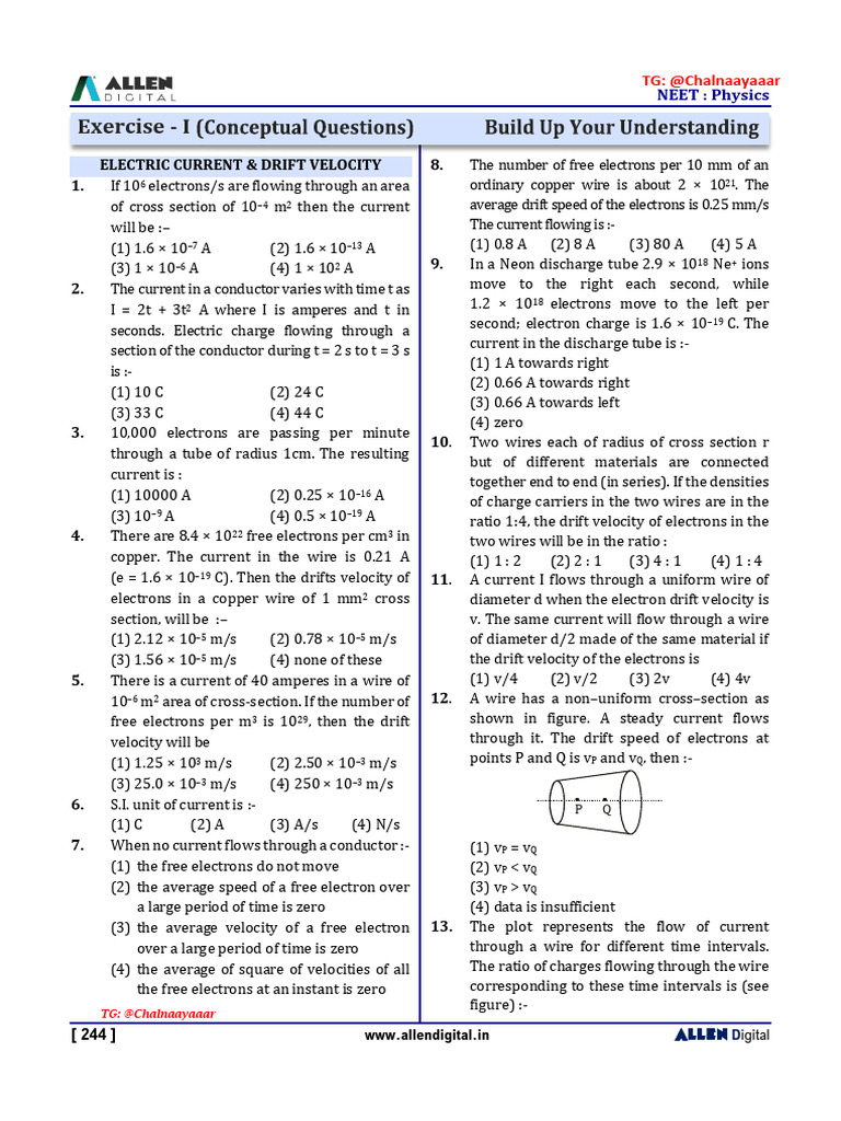 Current Electricity | PDF | Electrical Resistance And Conductance | Voltage