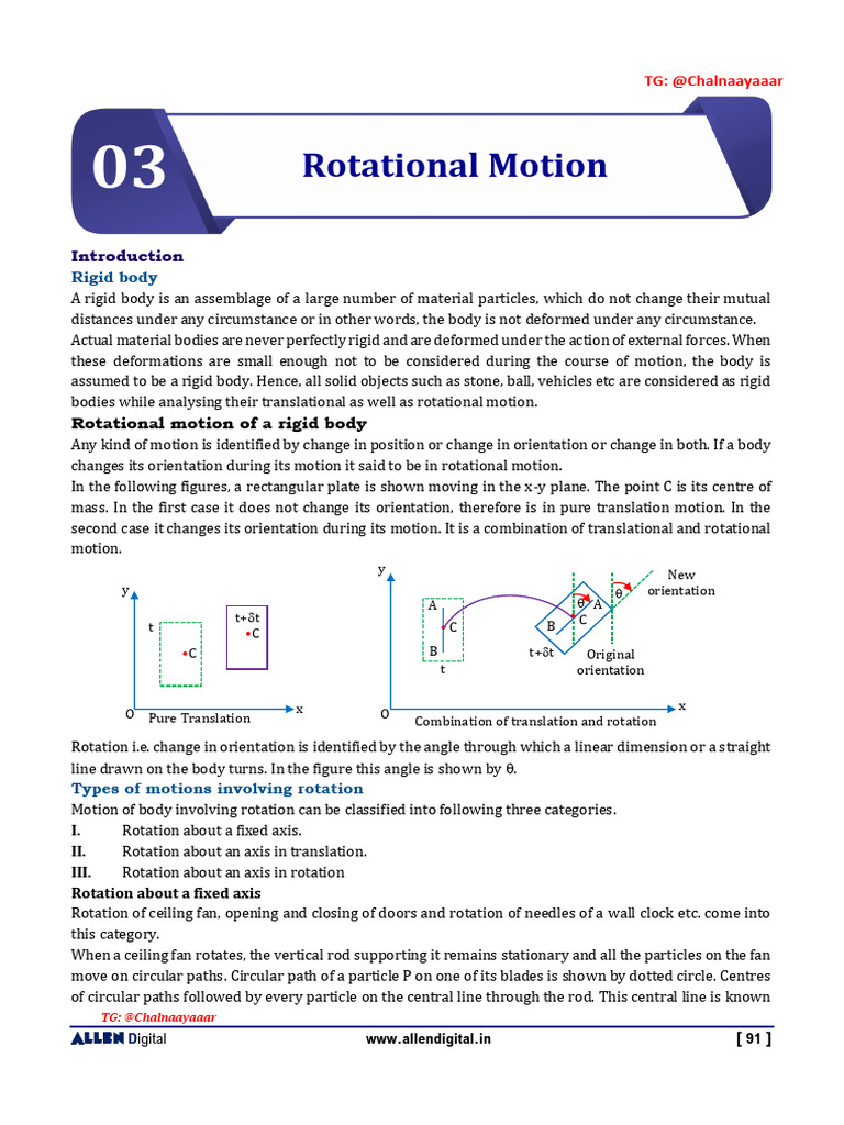 Rotational Motion | PDF | Rotation Around A Fixed Axis | Velocity