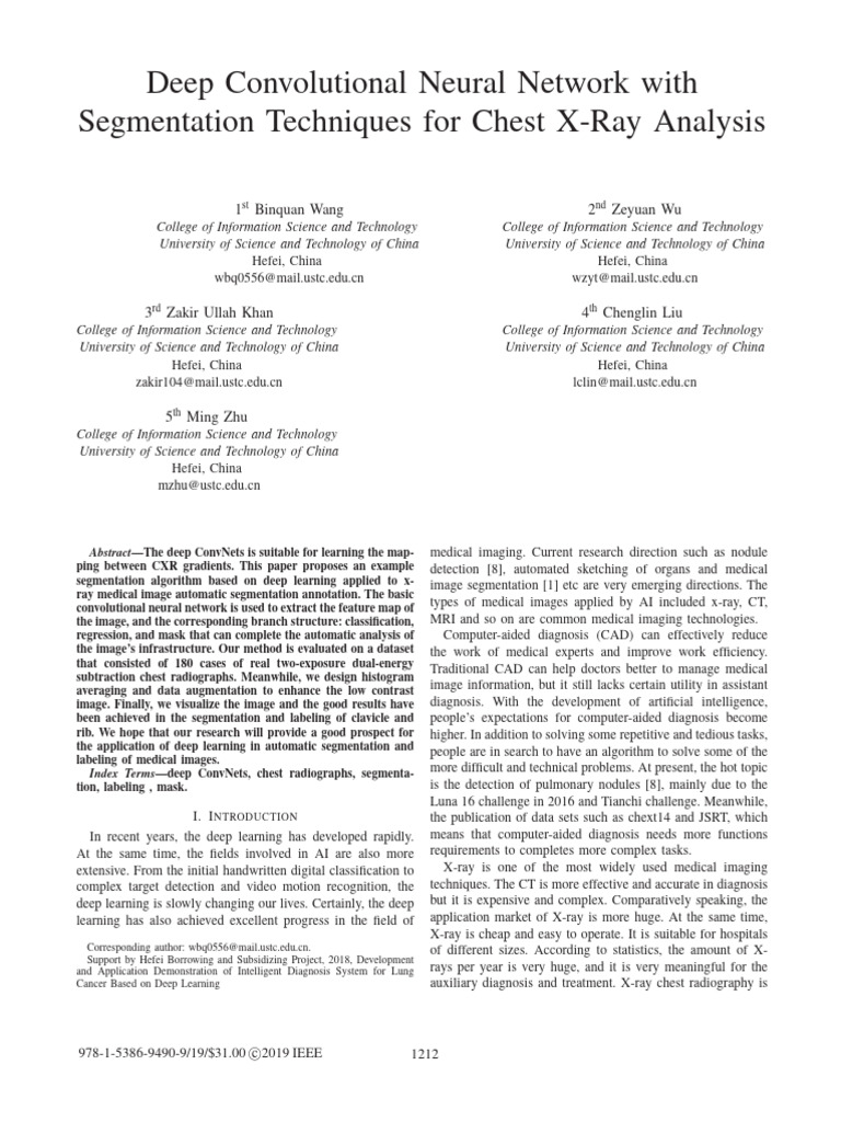 06 Deep Convolutional Neural Network With Segmentation Techniques For Chest X-Ray Analysis | PDF ...