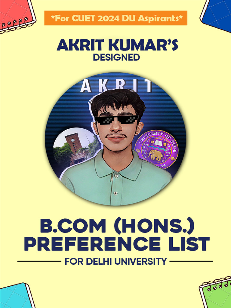 B.com Hons Preference List by Akrit Kumar | PDF