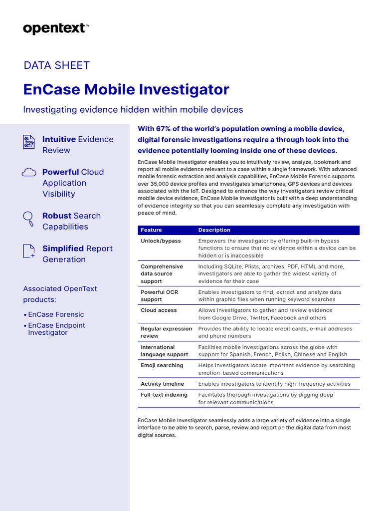 Opentext Ds Encase Mobile Investigator en | PDF | Mobile App | Mobile ...