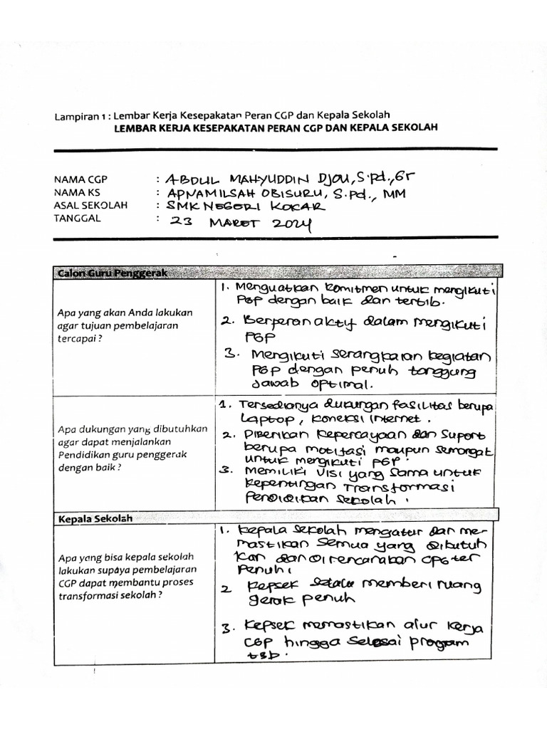 Lembar Kerja 1 LK 0 | PDF