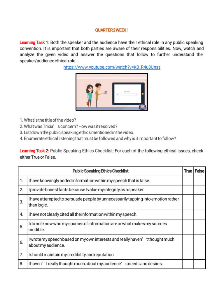 Q2W1PS Activities.2023 2024 | PDF | Public Speaking | Communication