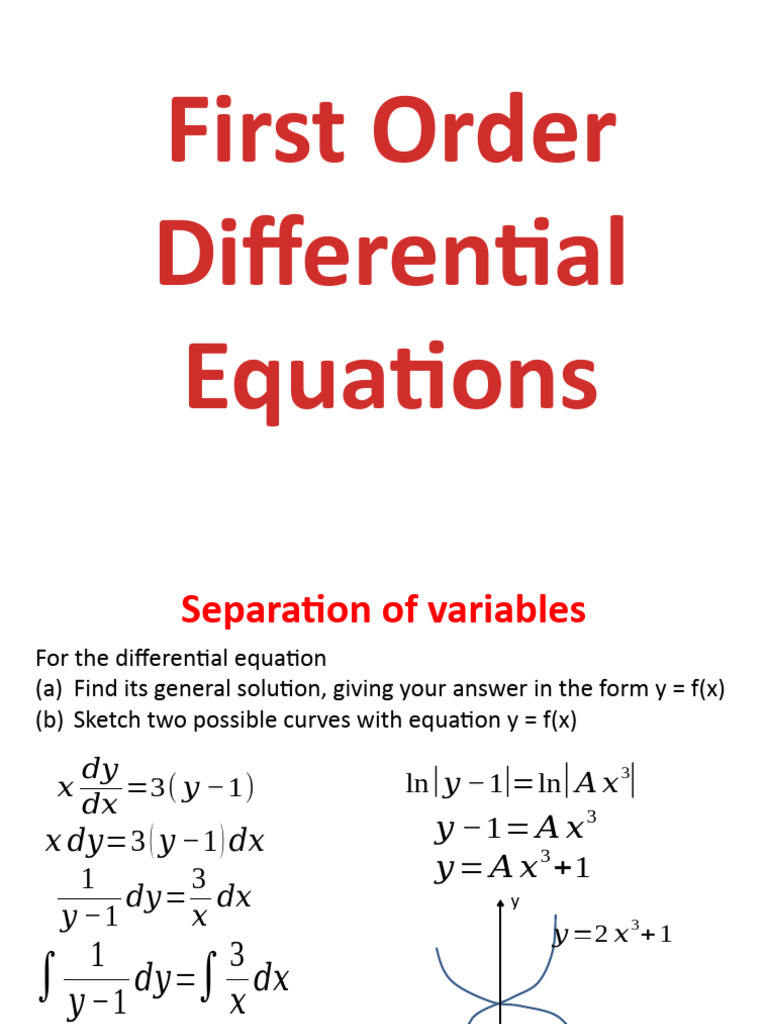 Further Core 2 First Order Differential Equations | PDF | Ordinary ...