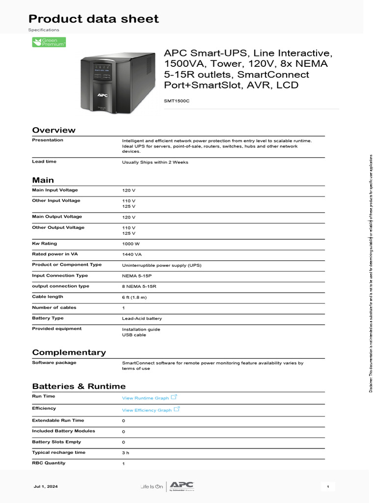 APC_SmartUPS_SMT1500C | PDF | Electricity | Electrical Engineering