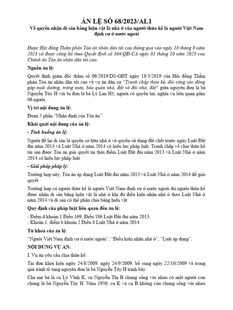 Án lệ 68 | PDF