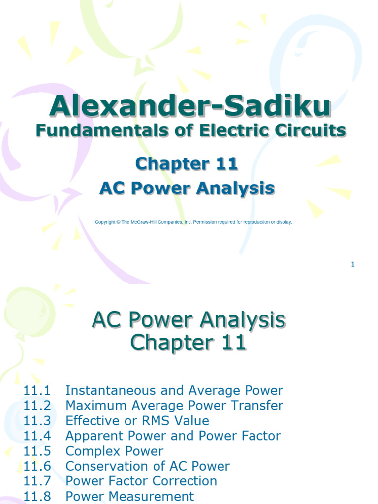 ENA Complete Lecture Chapter 11 | PDF | Ac Power | Power (Physics)