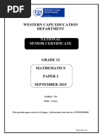 NW Maths Grade 12 September 2024 P2 and Memo | PDF