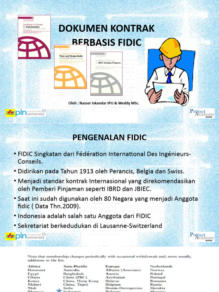 Presentation Dokumen Kontrak Berbasis Fidic | PDF | Indemnity | Insurance