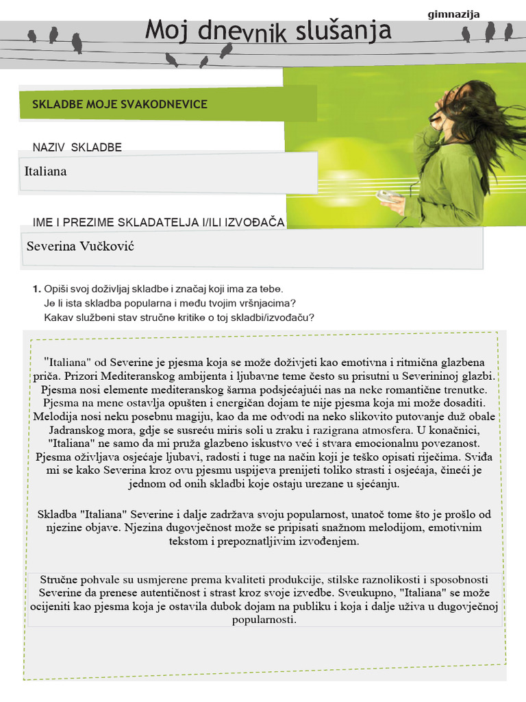 Dnevnik Slušanja | PDF